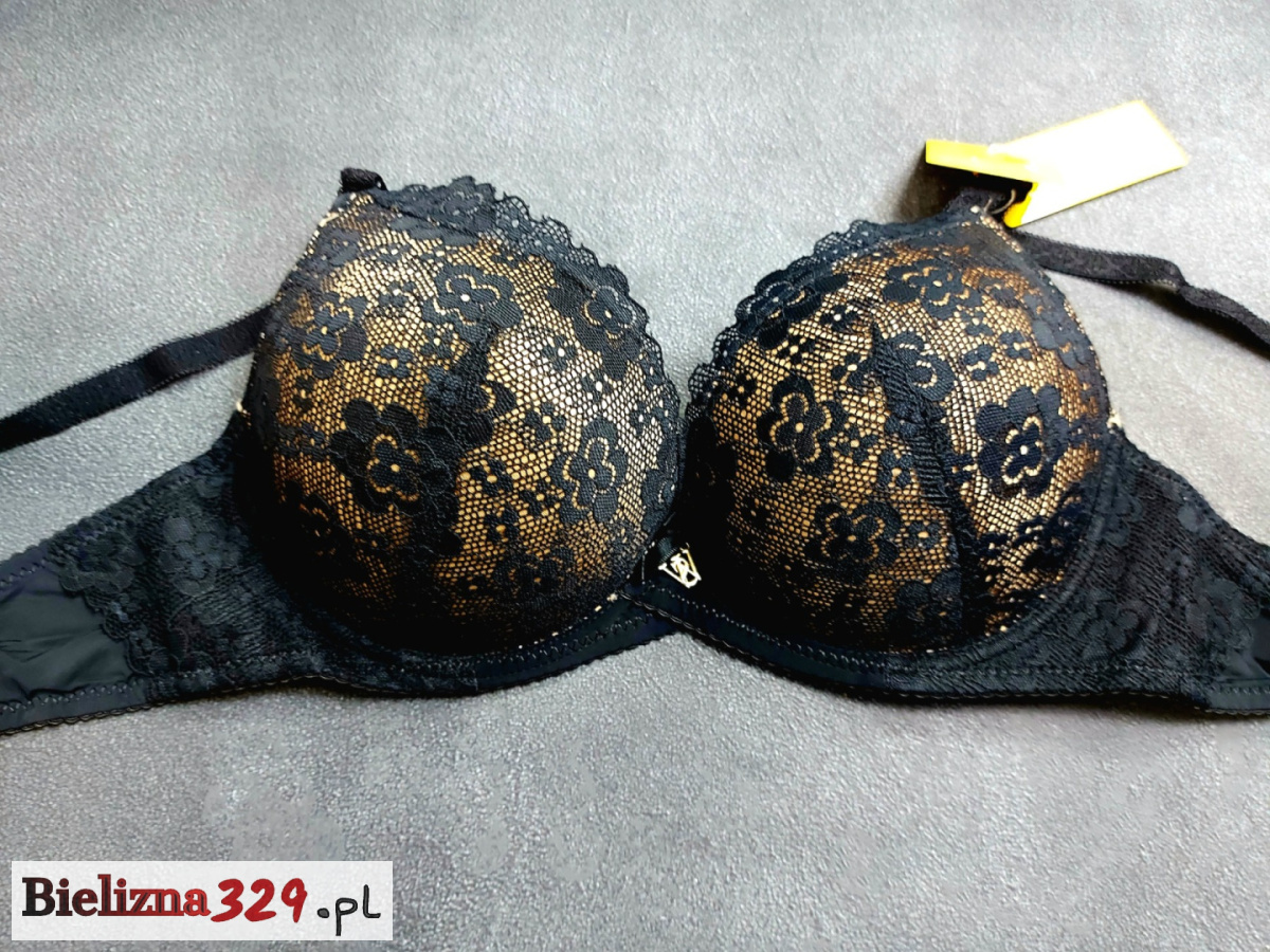 Stanik Push Up czarny koronkowy | Rozmiar 75c, 80c, 85c, 90c, 95c